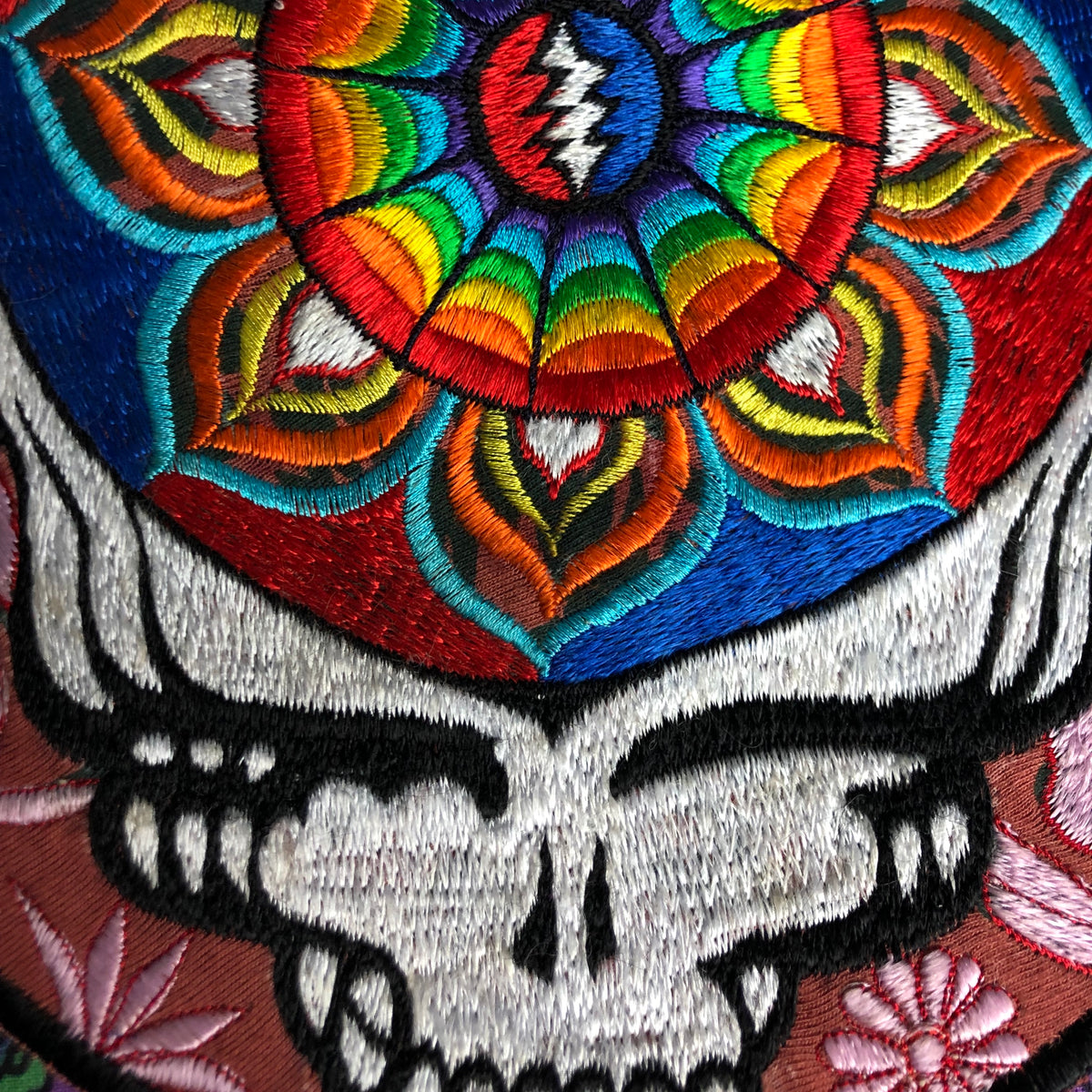 Large Rainbow Stealie Patch 8" (Pink background) – Deadheads Closet